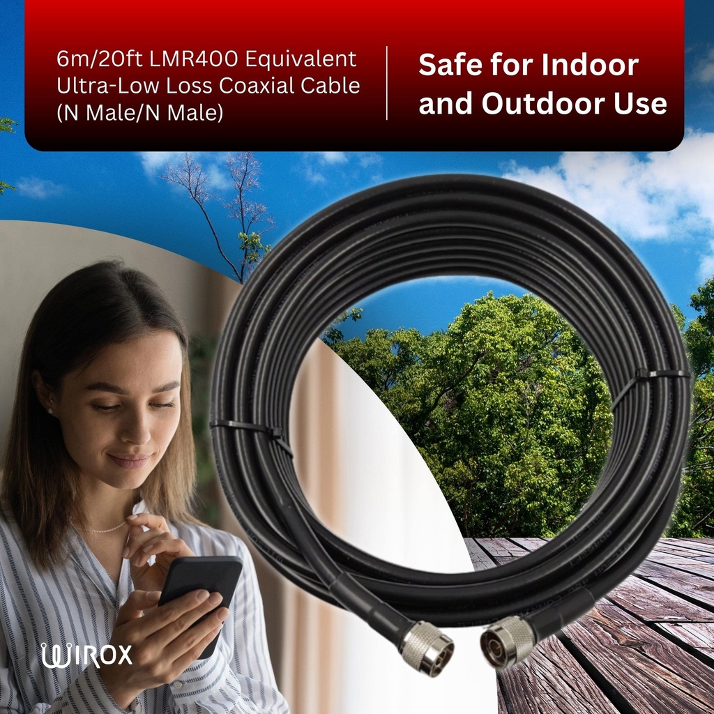 Wirox 6m/20ft (N Male/N Male) LMR400 Equivalent Coax Cable | Expert ...